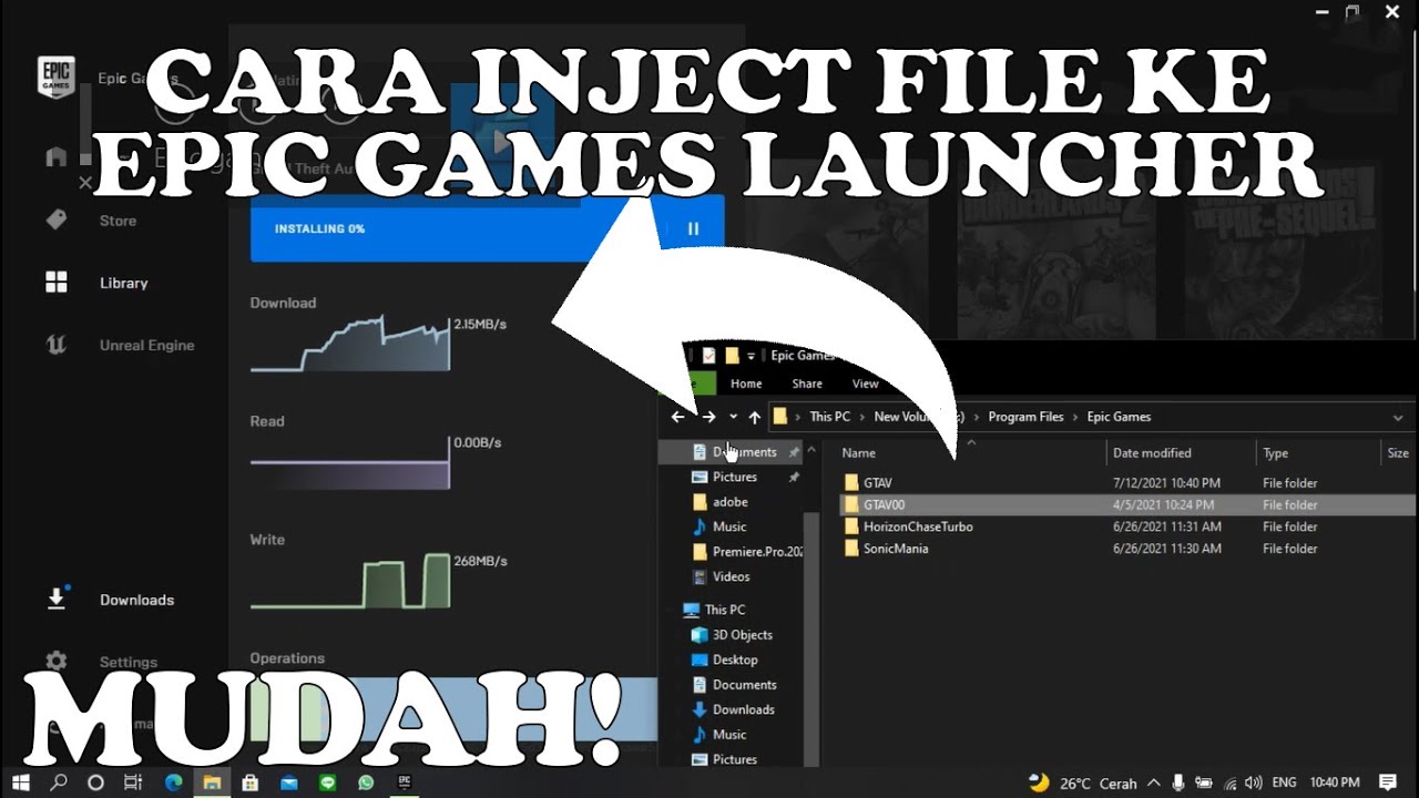CARA PAKAI FILE GAME LAMA DI EPIC GAMES LAUNCHER (NYUNTIK FILE GAME ...