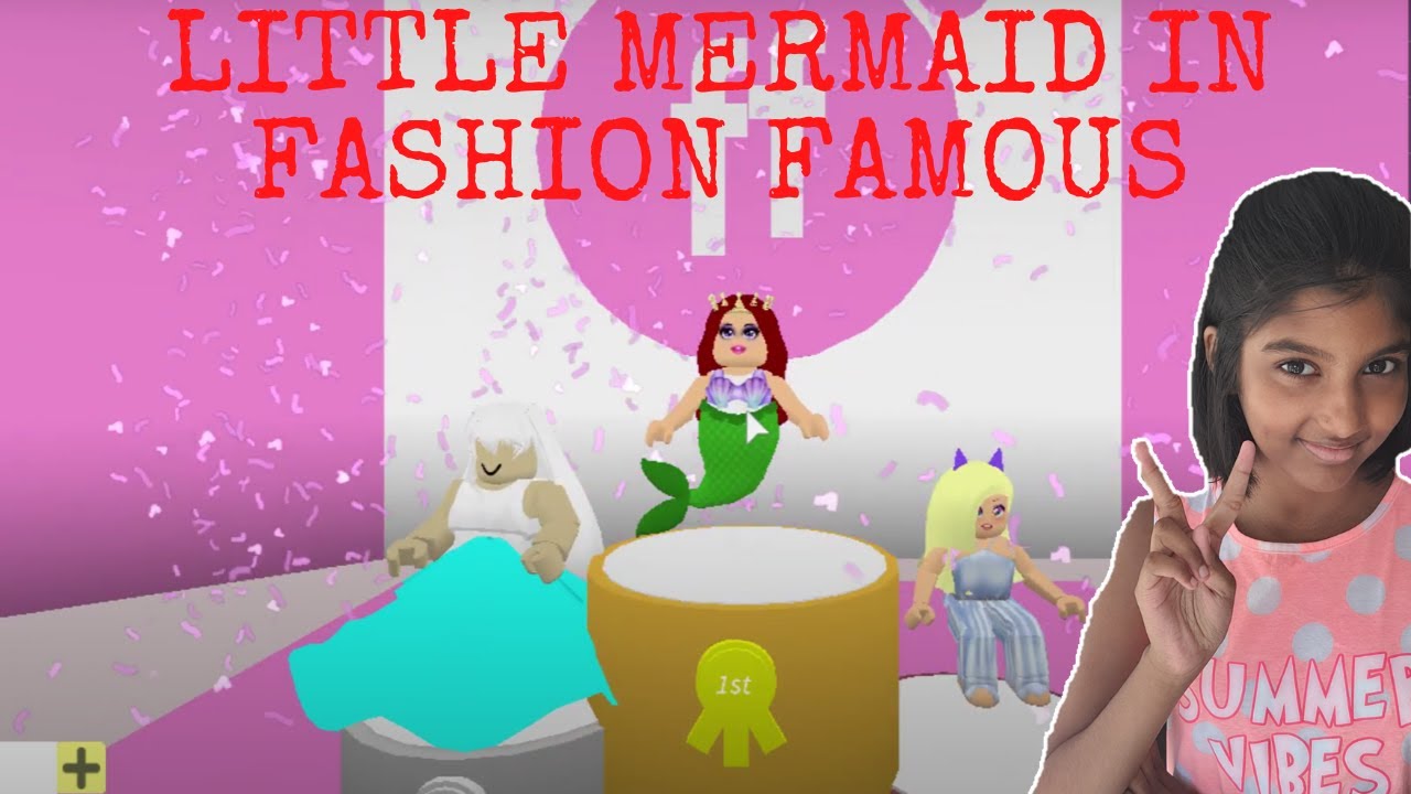 Dressing up as the little mermaid in Fashion Famous Roblox - YouTube