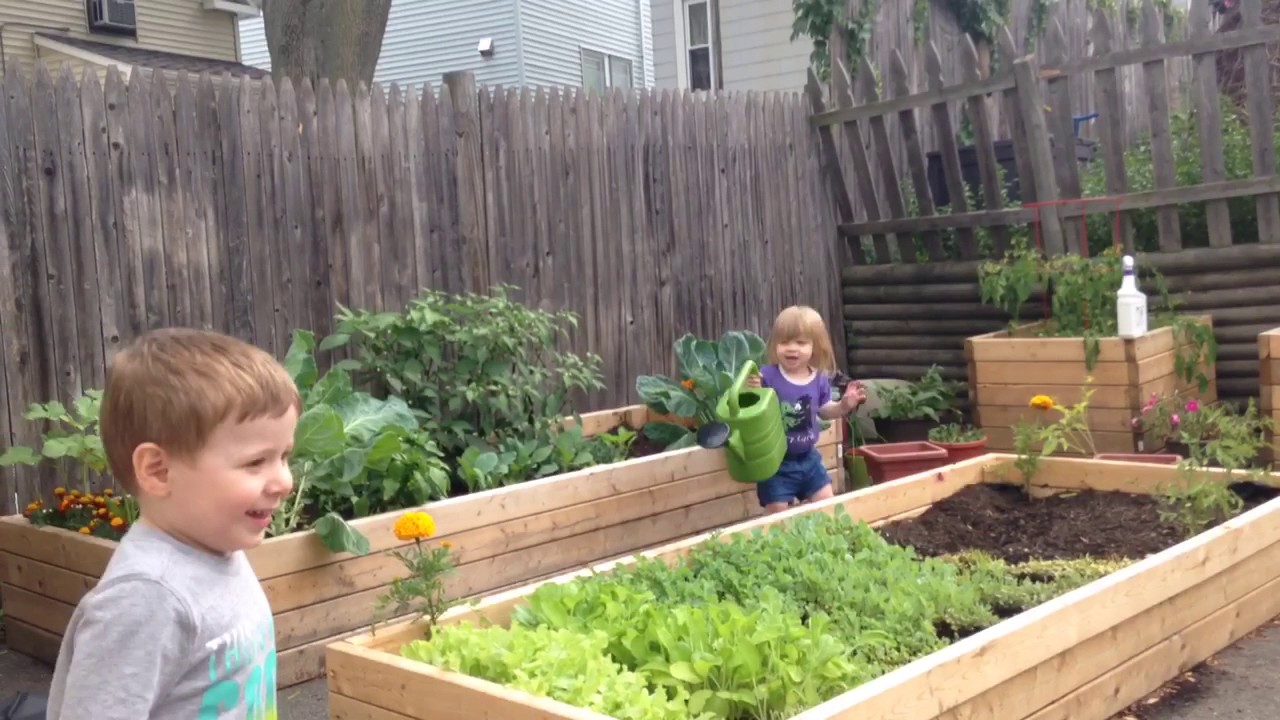 Growing Veggies & Happy Kids in the Garden - YouTube