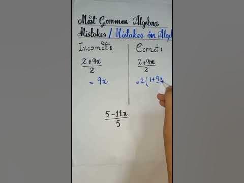 Common Algebra Mistakes And Misconceptions | Common Math Mistakes ...