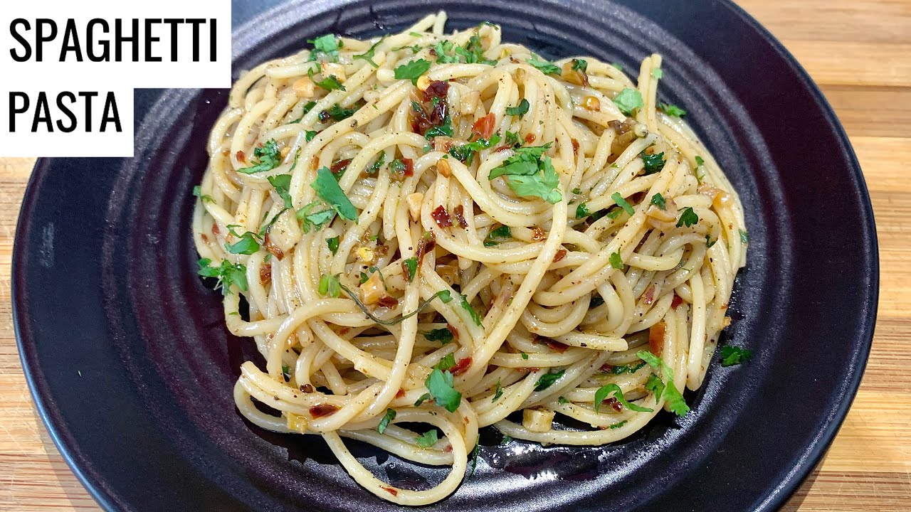 Easy Chilli Garlic Spaghetti Pasta | Less Home Ingredients Pasta ...