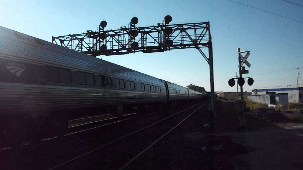 AMTK 104 & 88 Lead a WB Amtrak towards Toledo - YouTube