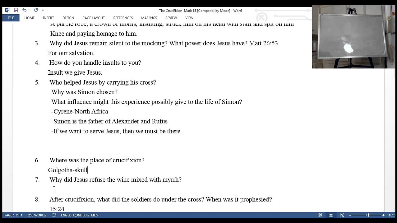 Boksoon Kim Bible Study Mark 15:15-32 The Crucifixion - Mark 15:15-32 ...