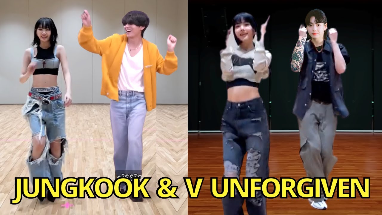 Jungkook & Taehyung Unforgiven Tiktok Dance Challenge with Lesseraffim ...