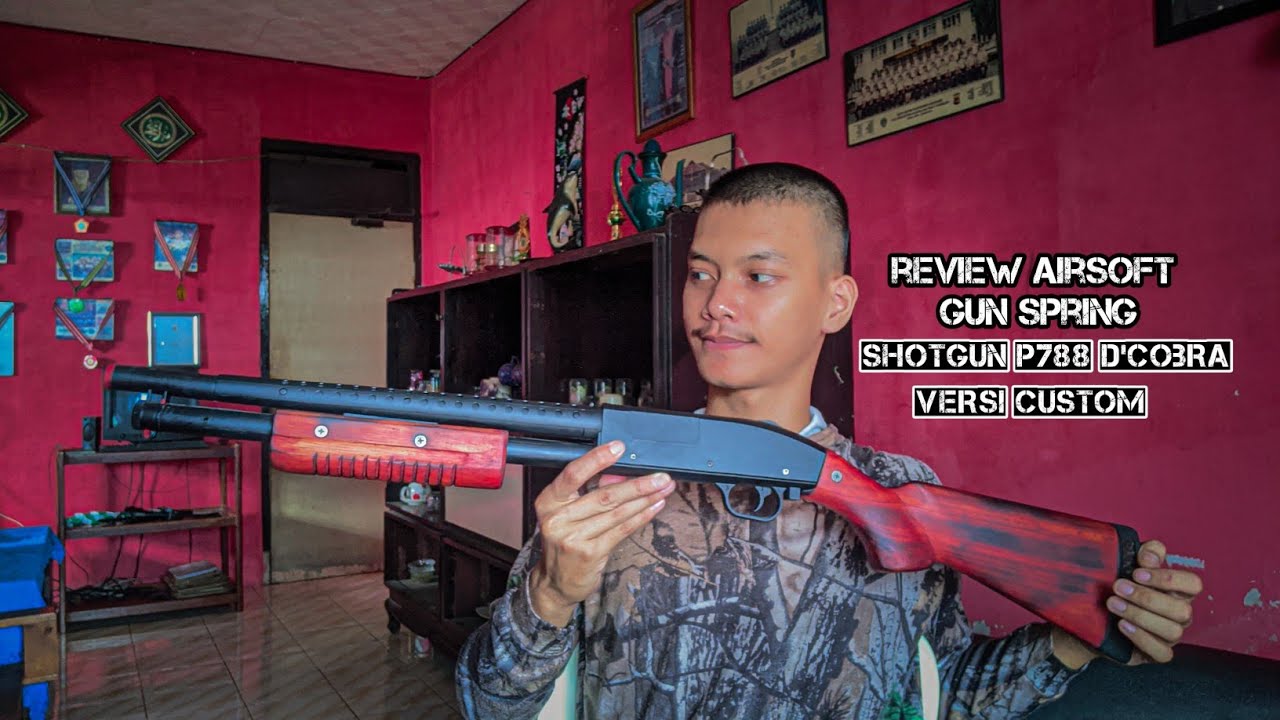 review unit airsoft gun spring shotgun p788 dcobra popor kayu ...