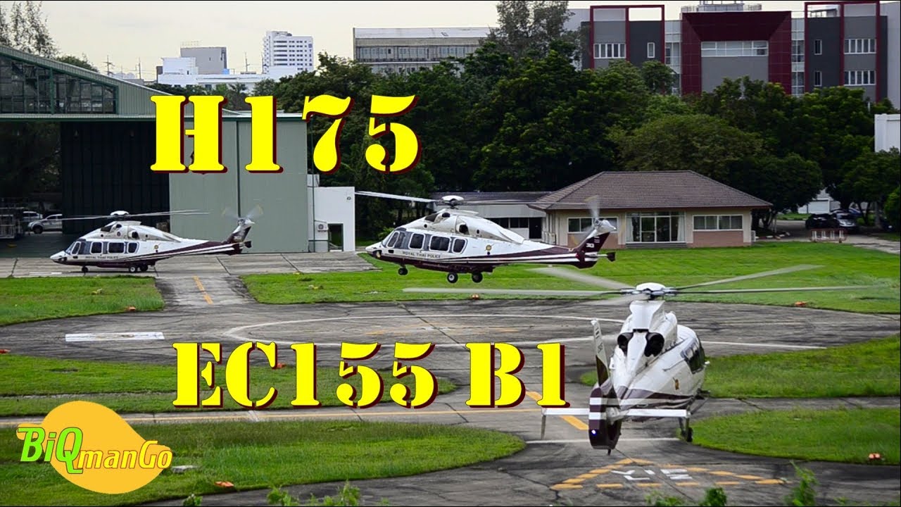 2 Airbus helicopters H175 Landing (+2 EC155 B1s) - YouTube