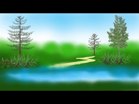 Drawing a Nature Scenery in Microsoft Paint-3D - YouTube