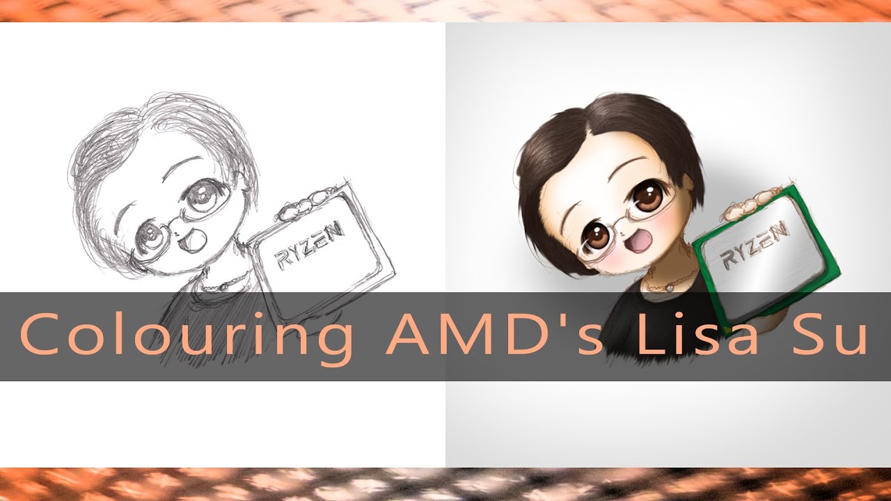 Colouring my Lisa Su AMD Ryzen Drawing - YouTube