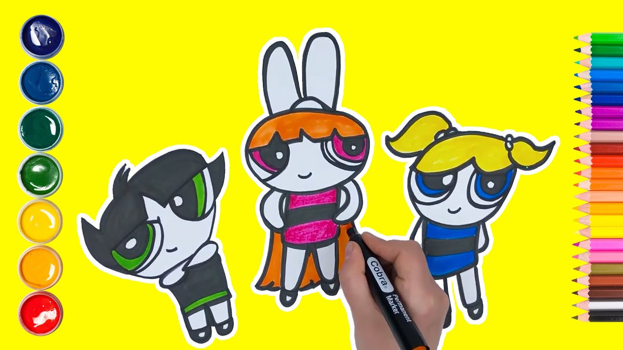 How To Draw The Powerpuff Girls || Powerpuff Girls step by step Easy ...