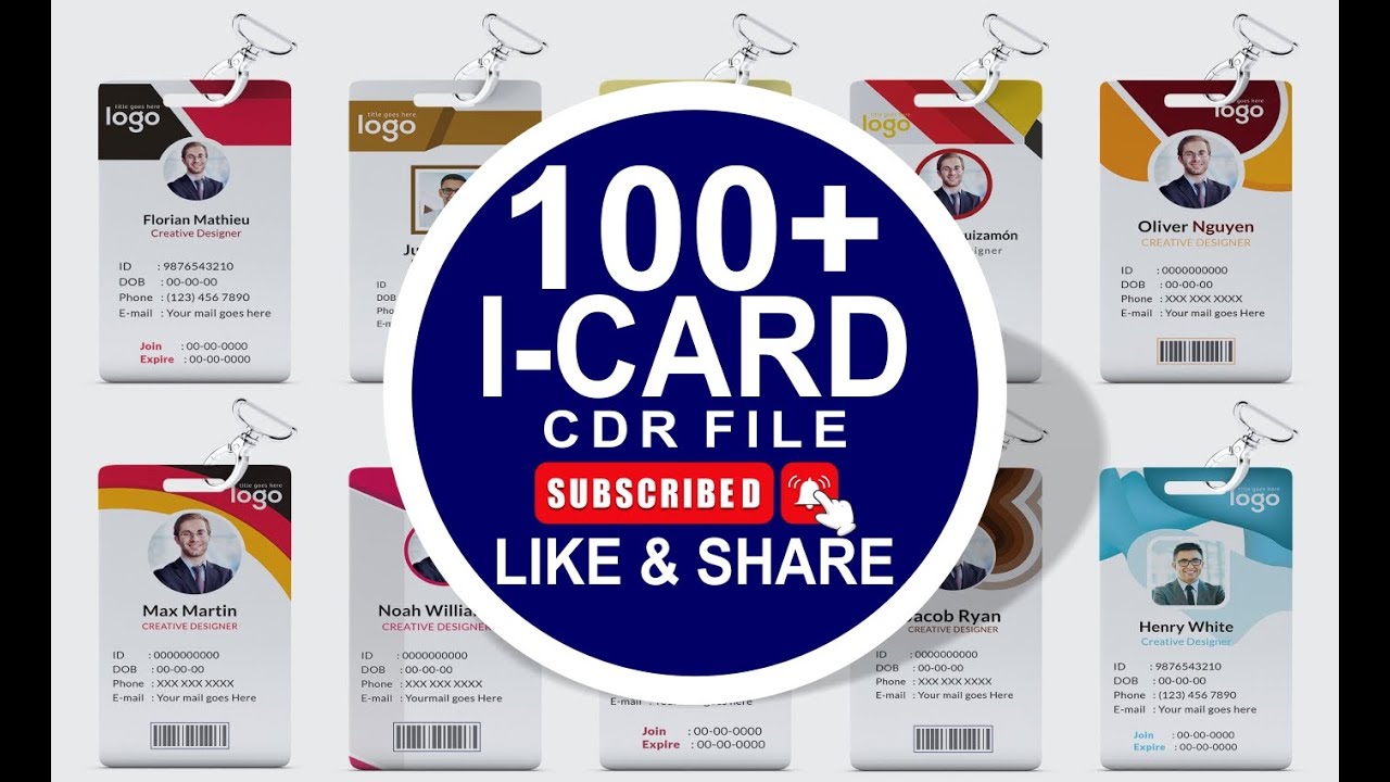 ID Cards CDR Files Free Download || ID Card Design in CorelDraw - YouTube
