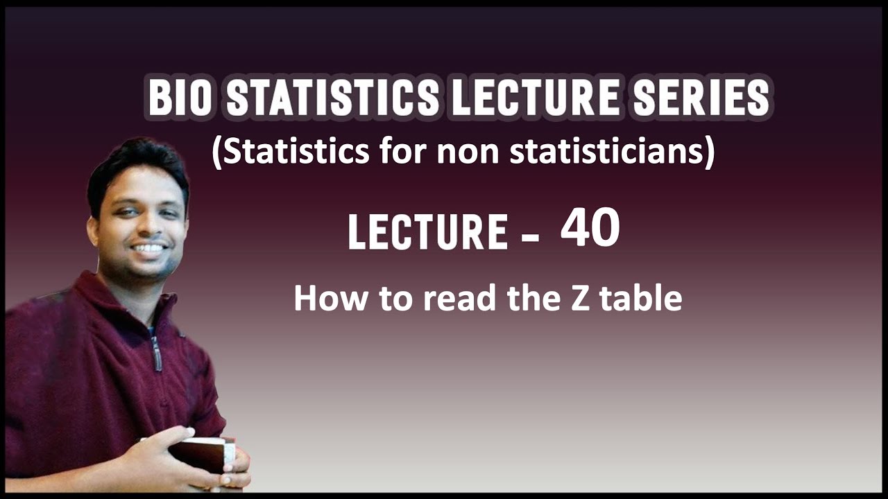 Video Lecture 40 - How to read the Z table - YouTube