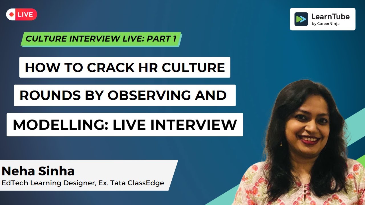 LIVE Interview Mock: How To Crack HR Culture Rounds Using Observation ...