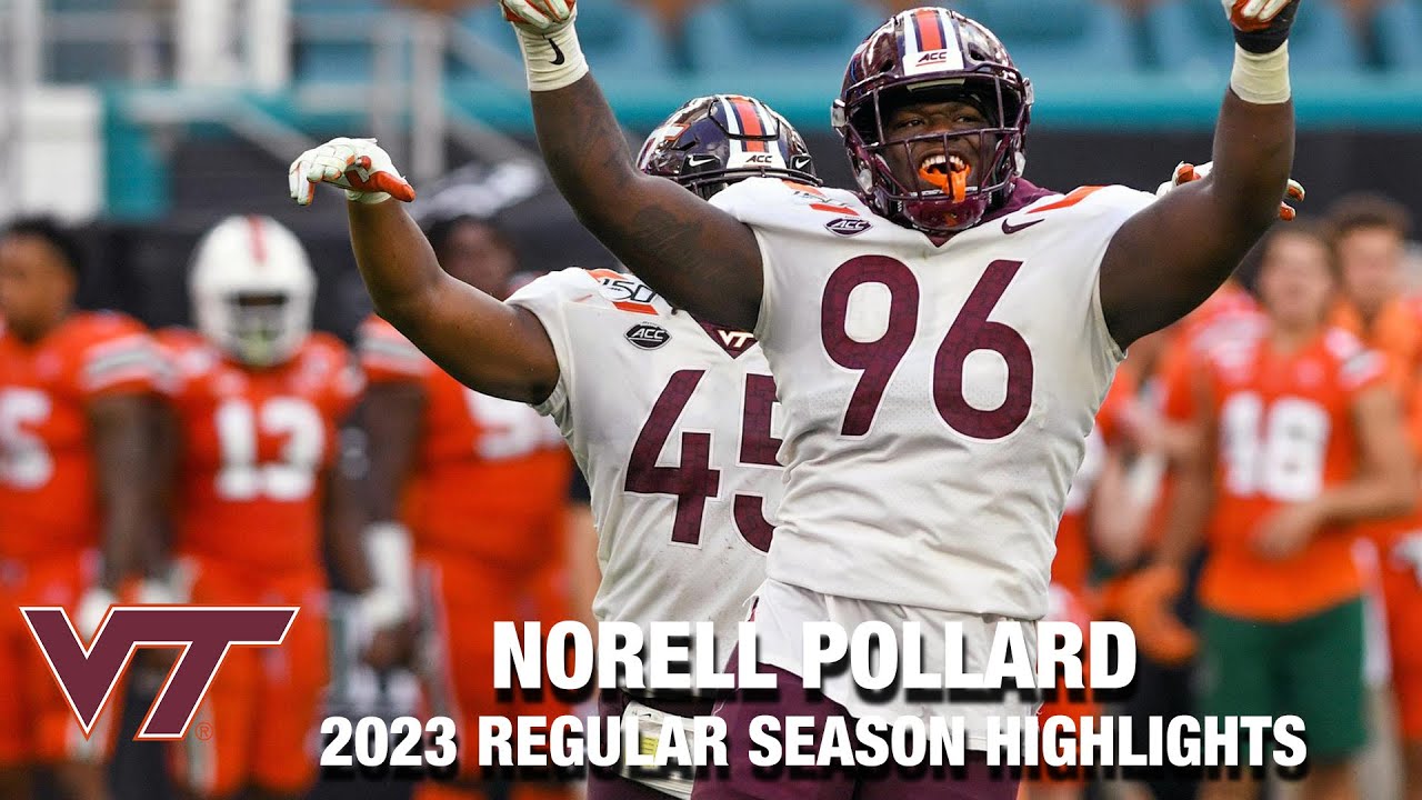 Norell Pollard 2023 Regular Season Highlights | Virginia Tech LB - YouTube