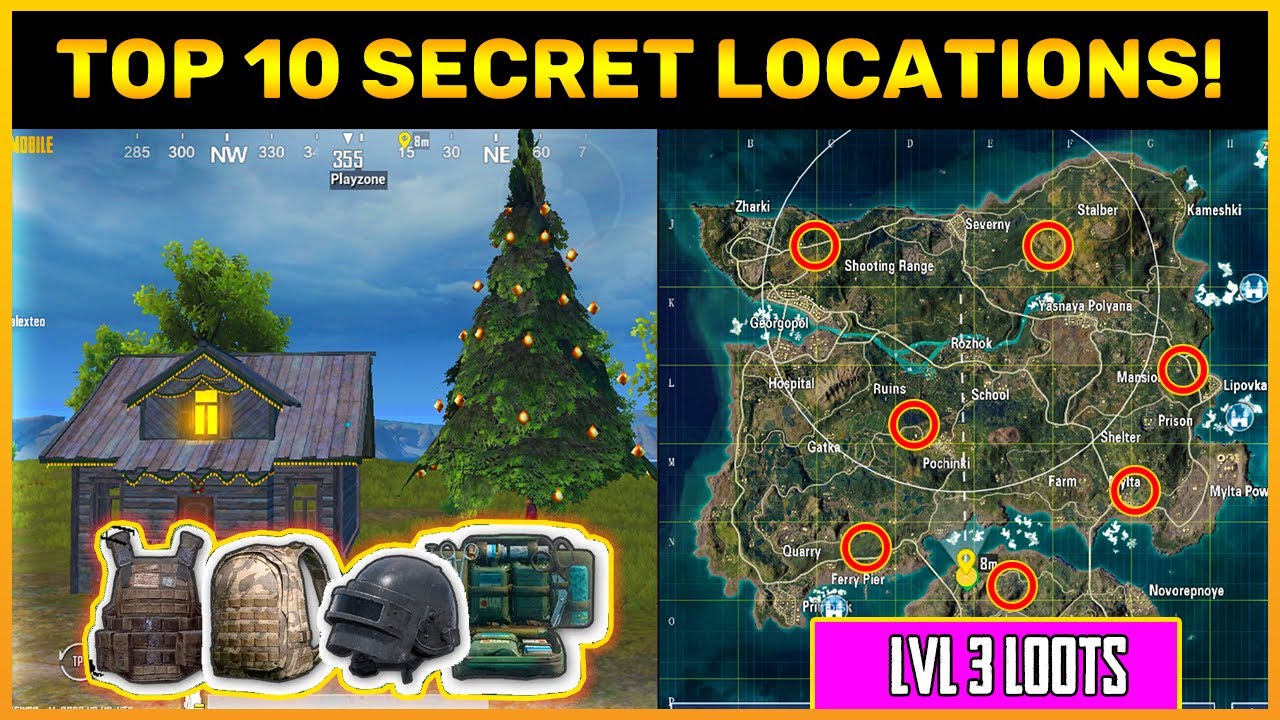 Pubg Mobile Top 10 Pine Trees + Christmas Hut Secret Locationa Reveal ...