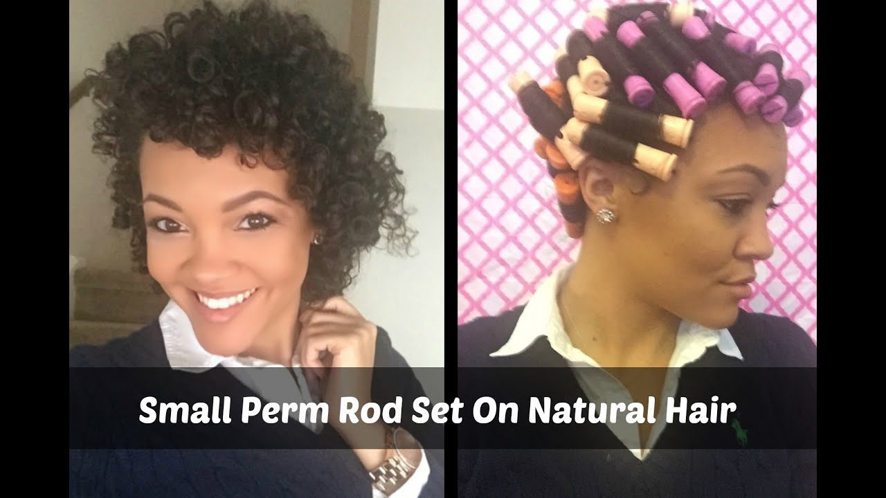 Small Perm Rod Set On Natural Hair - YouTube