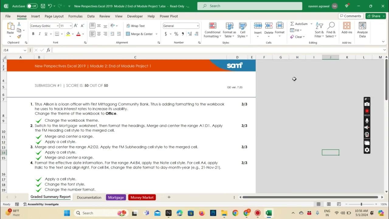 New Perspectives Excel 2019 | Module 2 End of Module Project 1 | First Mittagong Community Bank ...