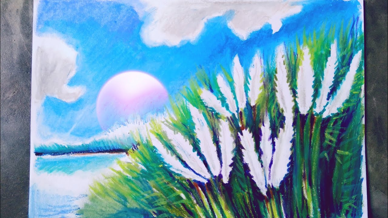 Kash fool drawing , Durga Puja special drawing, drawing of Durga Puja ...