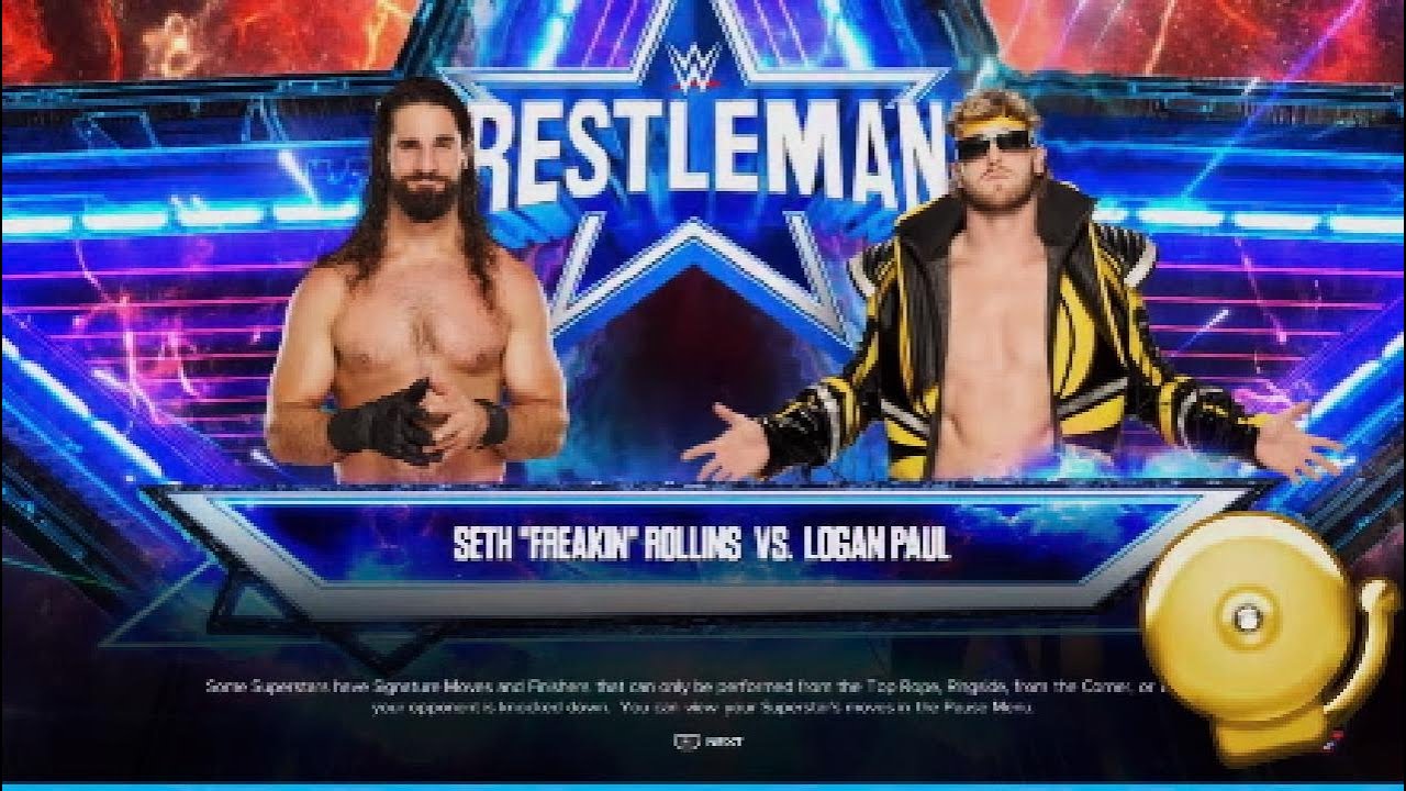 Seth Rollins vs Logan Paul | Wrestlemania 39 FULL MATCH {WWE2k23} - YouTube
