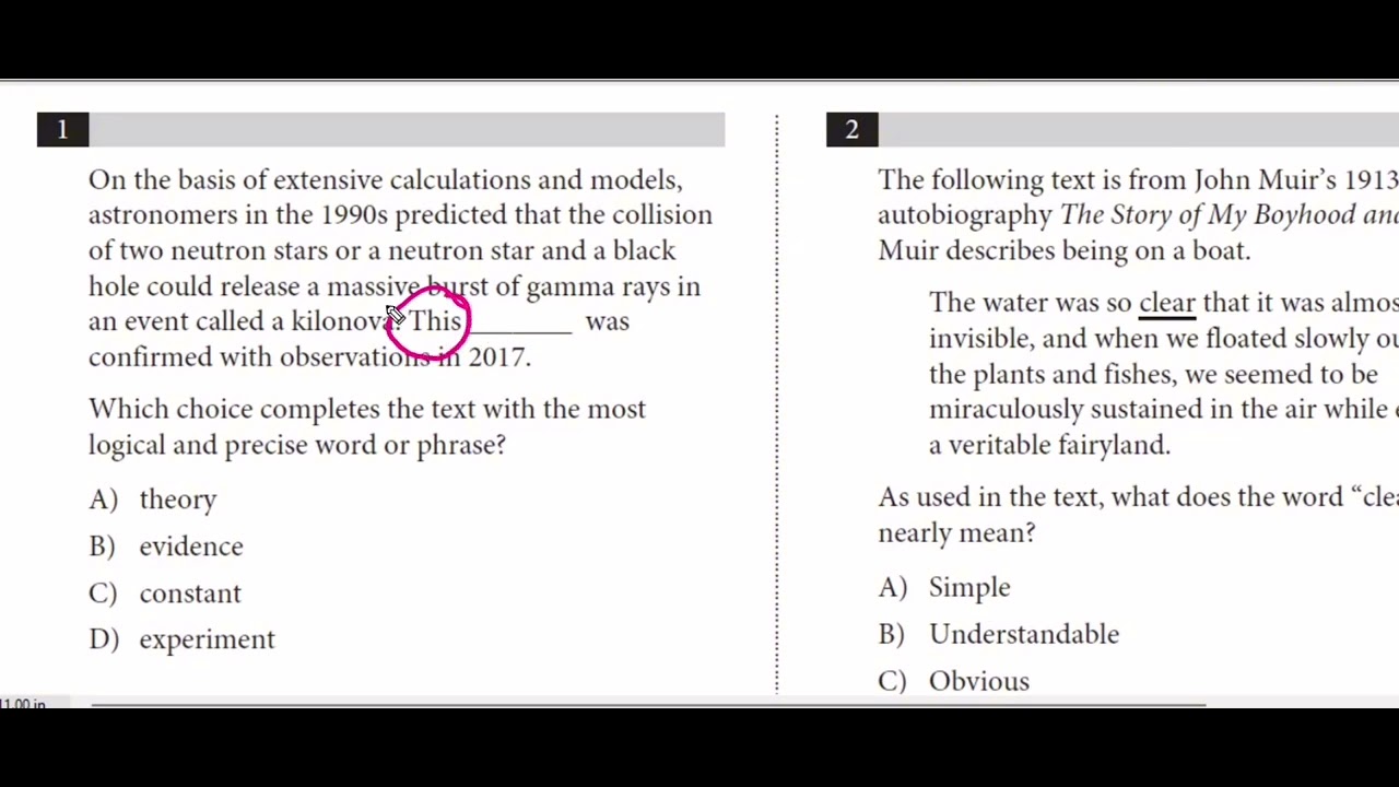 How to answer Words in Context questions from the digital SAT - YouTube