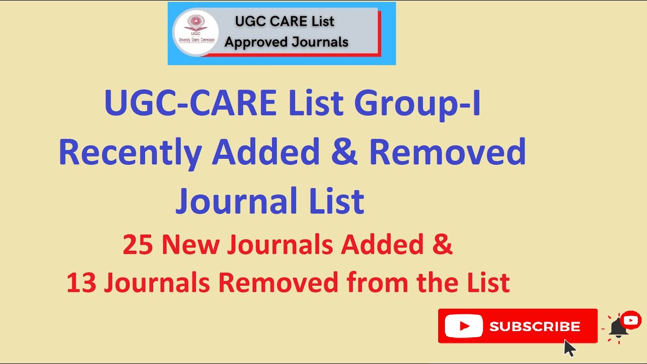 UGC CARE List 2020 updated, New Added journals & Removed journal list ...