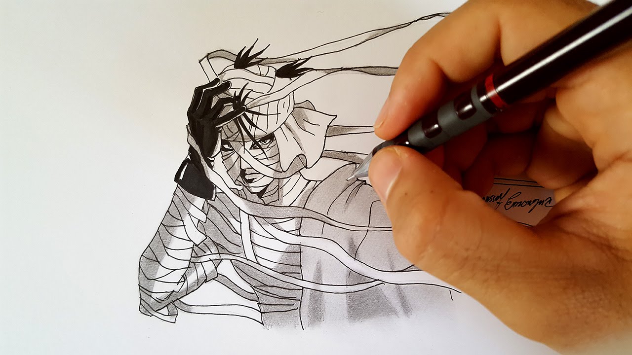 Drawing Makoto Shishio__Samurai X - YouTube