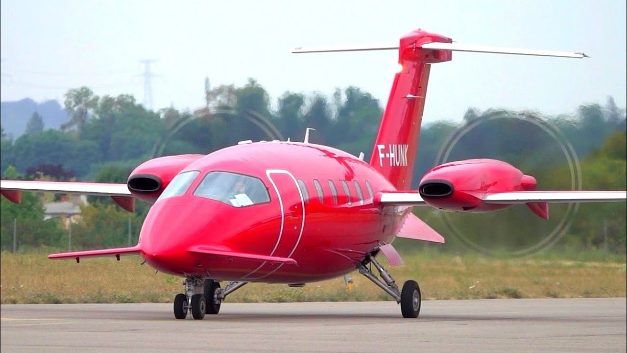 Unique Design Piaggio P180 Avanti II | F-HUNK | Landing, Startup and ...