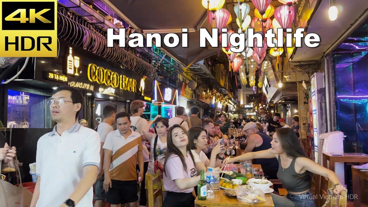 4K HDR | Hanoi nightlife street Walk | Vietnam Nightlife 2023 - YouTube