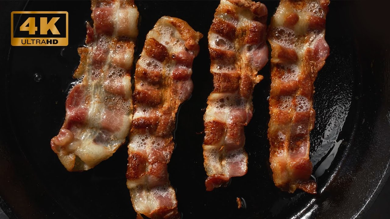 🔥 Cozy Bacon 4K (12 Hours) 🔥 Bacon with Crackling Sounds. Bacon ...