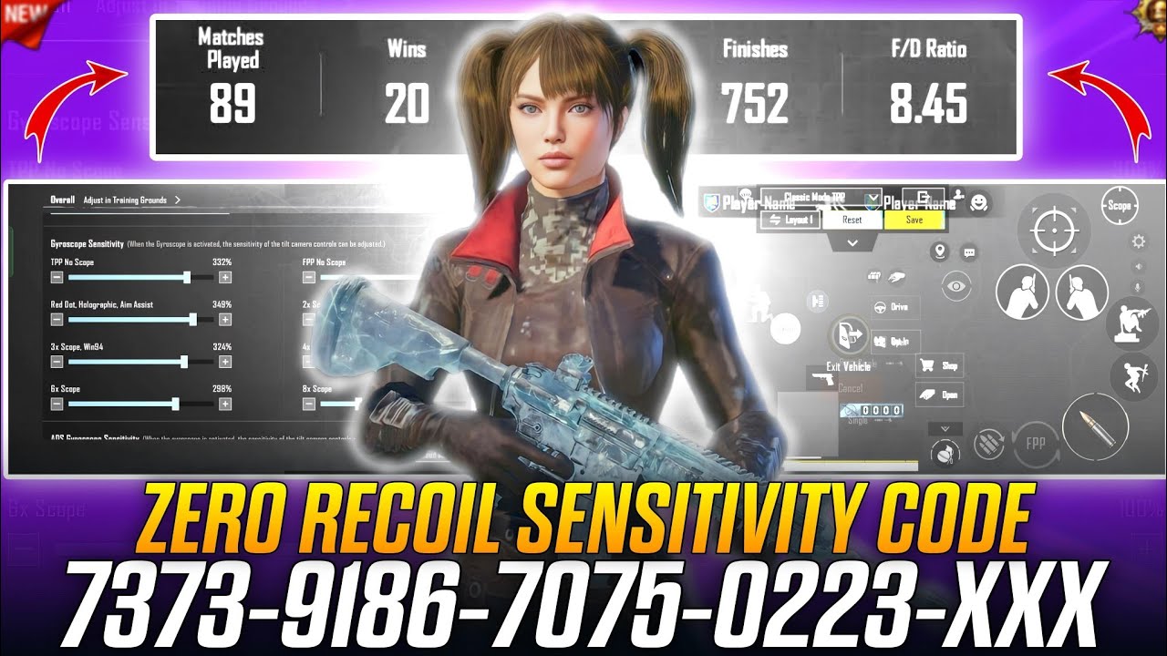 BGMI BEST 🔥 SENSITIVITY SETTINGS | BGMI SENSITIVITY CODE TODAY | ZERO ...