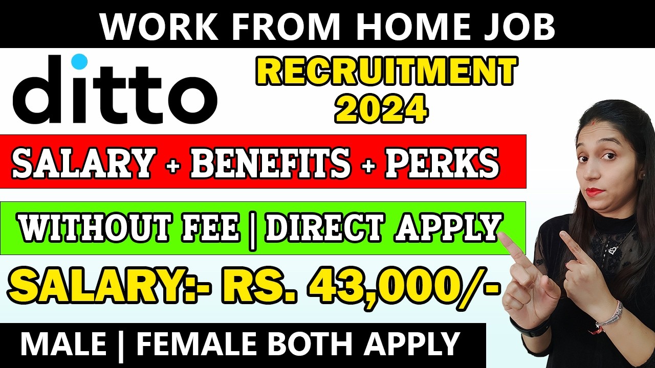 Permanent Work From Home Job | Earn Rs.43000/-Month 🔥 | Ditto Hiring ...