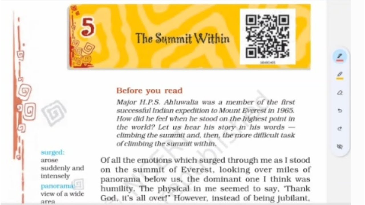 Class 8 English Chapter 5 explanation | Class 8 English The summit ...