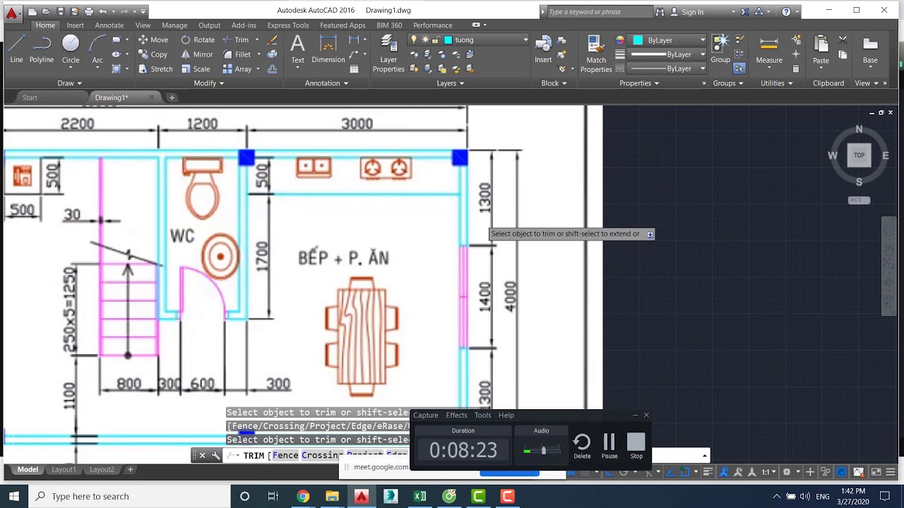 Học Autocad 2d Vẽ mặt bằng phần 1 - YouTube