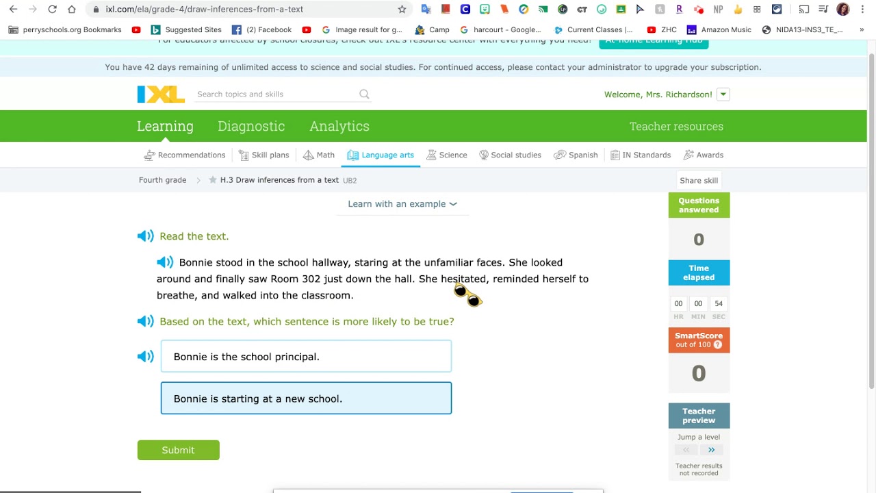 Making inferences from text on IXl - YouTube