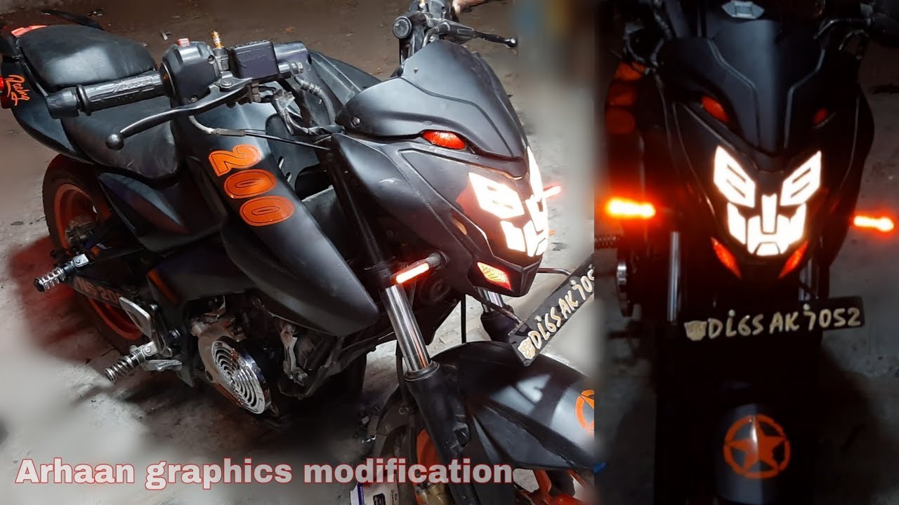 NS modify | pulsar mat black taping | NS headlight transformers logo ...