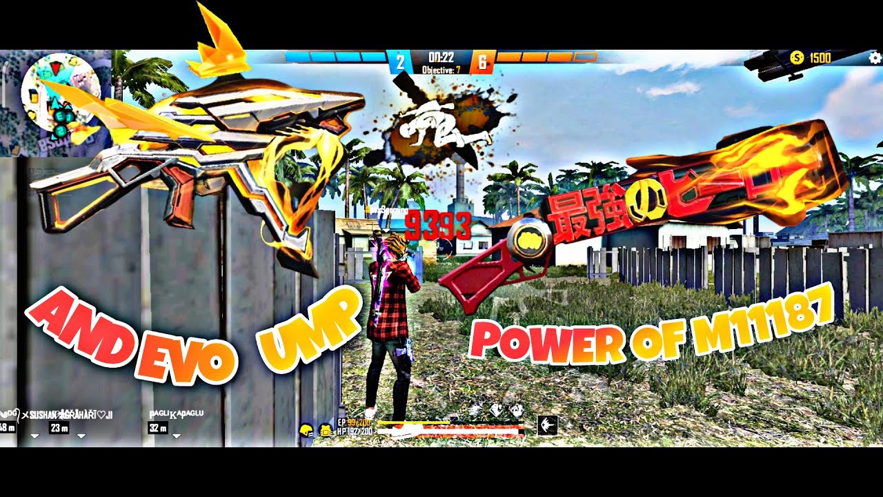 POWER OF M1187 AND EVO UMP | FF | PVX3GAMING - YouTube