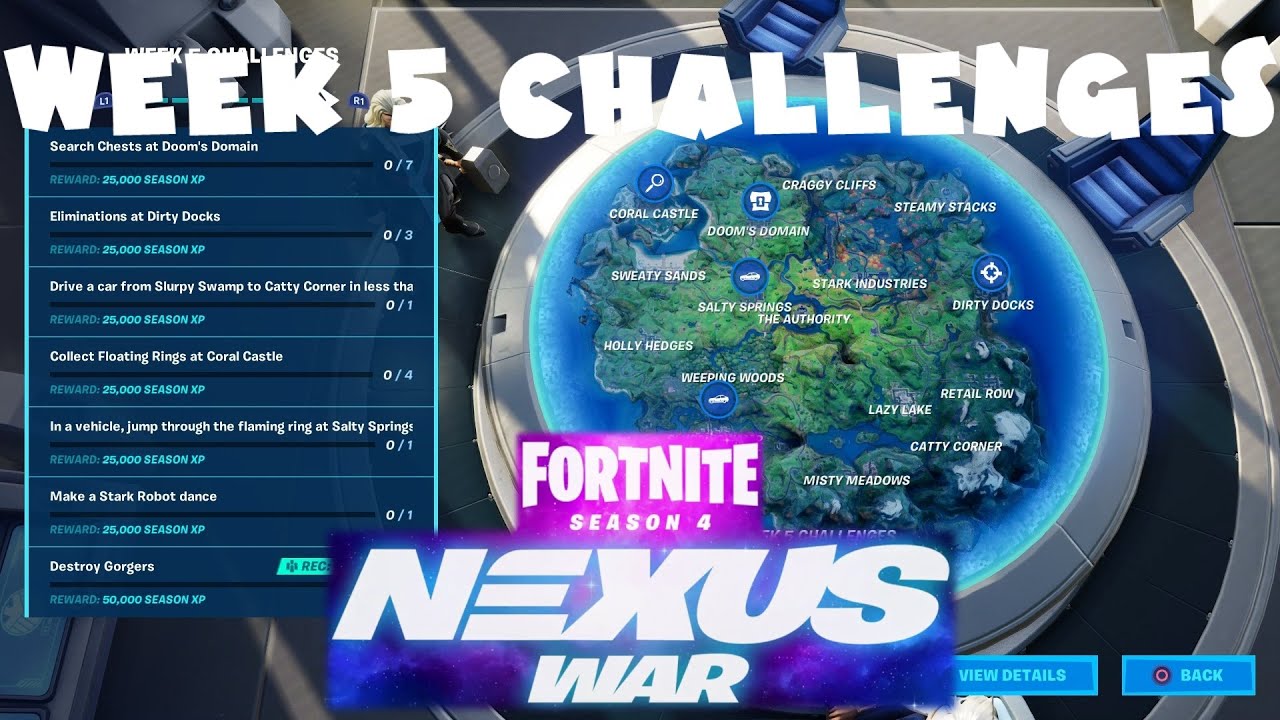 (Chapter 2) ALL Week 5 Challenges Guide Season 4 - Fortnite Battle ...
