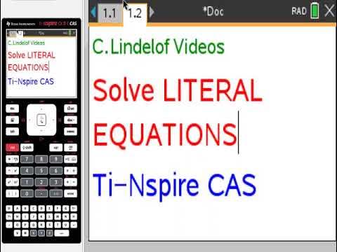 Ti Nspire CAS Solving LITERAL EQUATIONS IMPORTANT CHEATS - YouTube