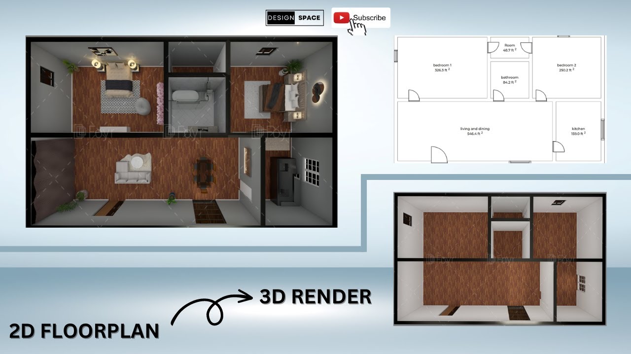 Create and render a floorplan for free! | 2D floorplan to 3D render ...