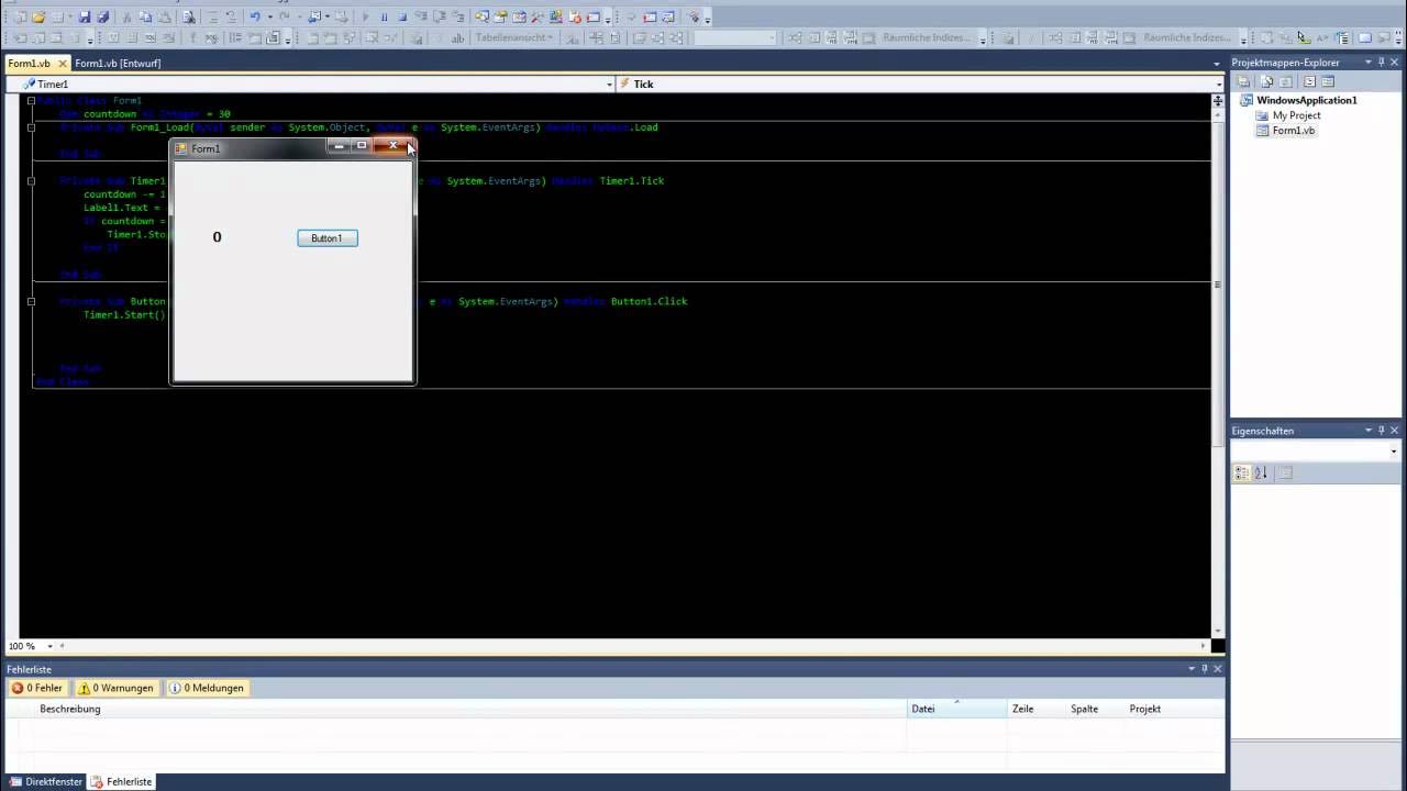 Visual Basic 2010: Countdown und Zähler[HD] - YouTube
