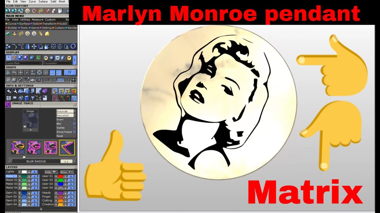 Marlyn Monroe pendant in Matrix | Matrix 9 | Jewelry design in matrix ...