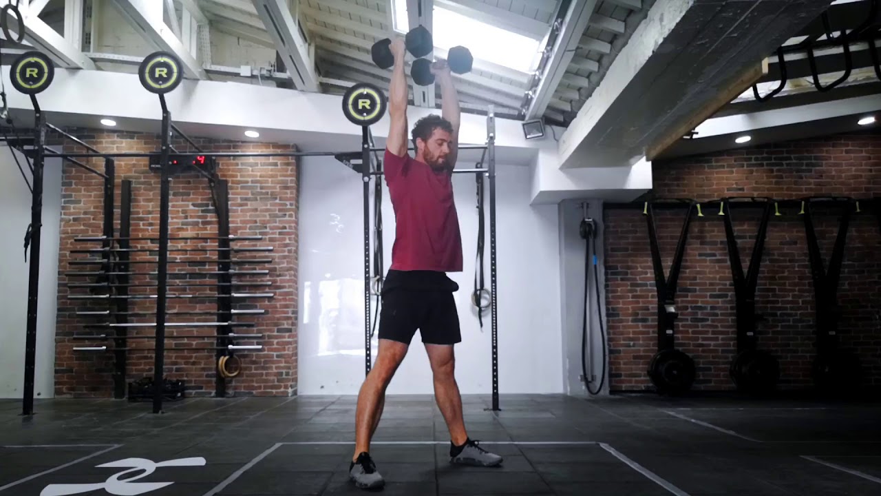 Dual dumbbell hang snatch - YouTube