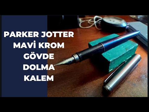 PARKER JOTTER MAVİ KROM MEDIUM NIB DOLMA KALEM #reklamdeğildir