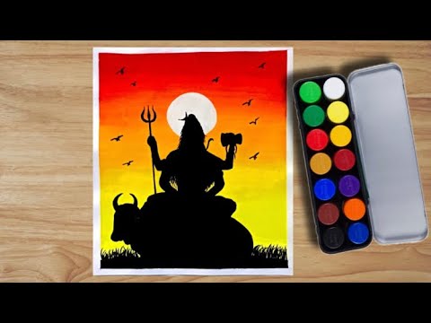 Lord Shiva Drawing with Oil Pastels step by step for beginners - # ...