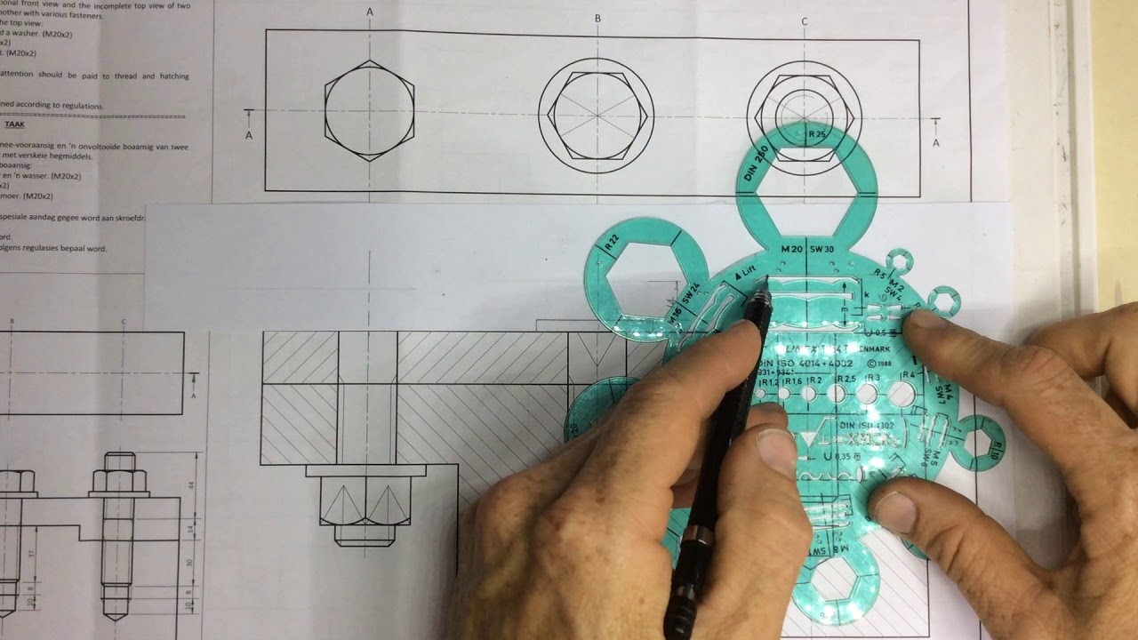 nut and bolt stencil - YouTube