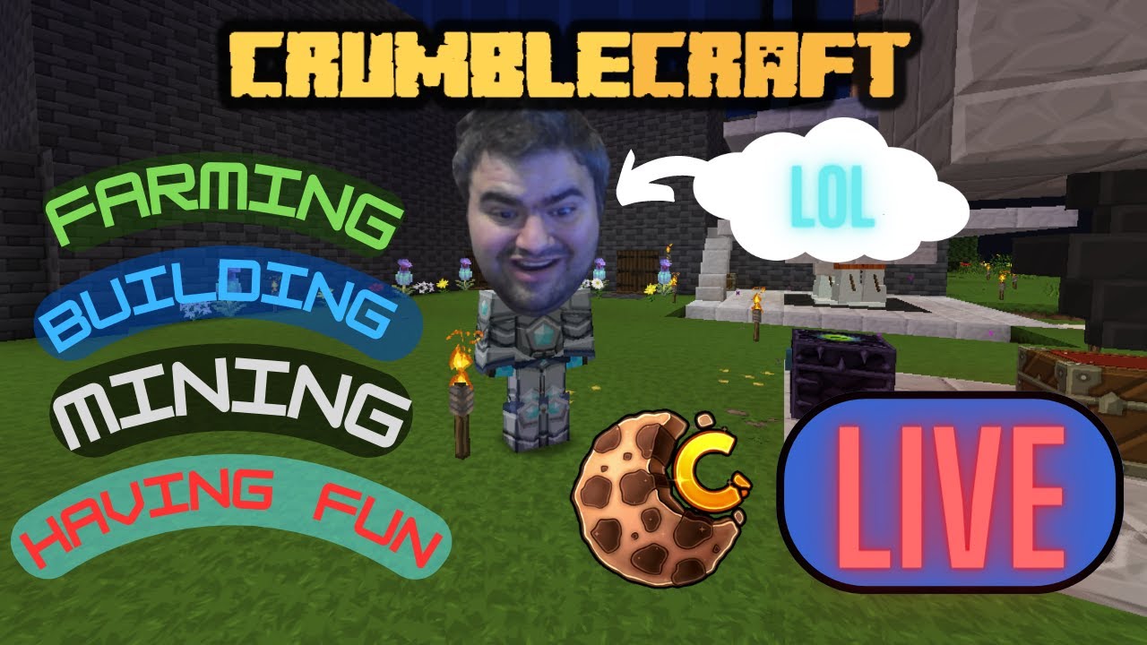 Minecraft Crumble craft LIVE Farming, Building, Having fun - YouTube