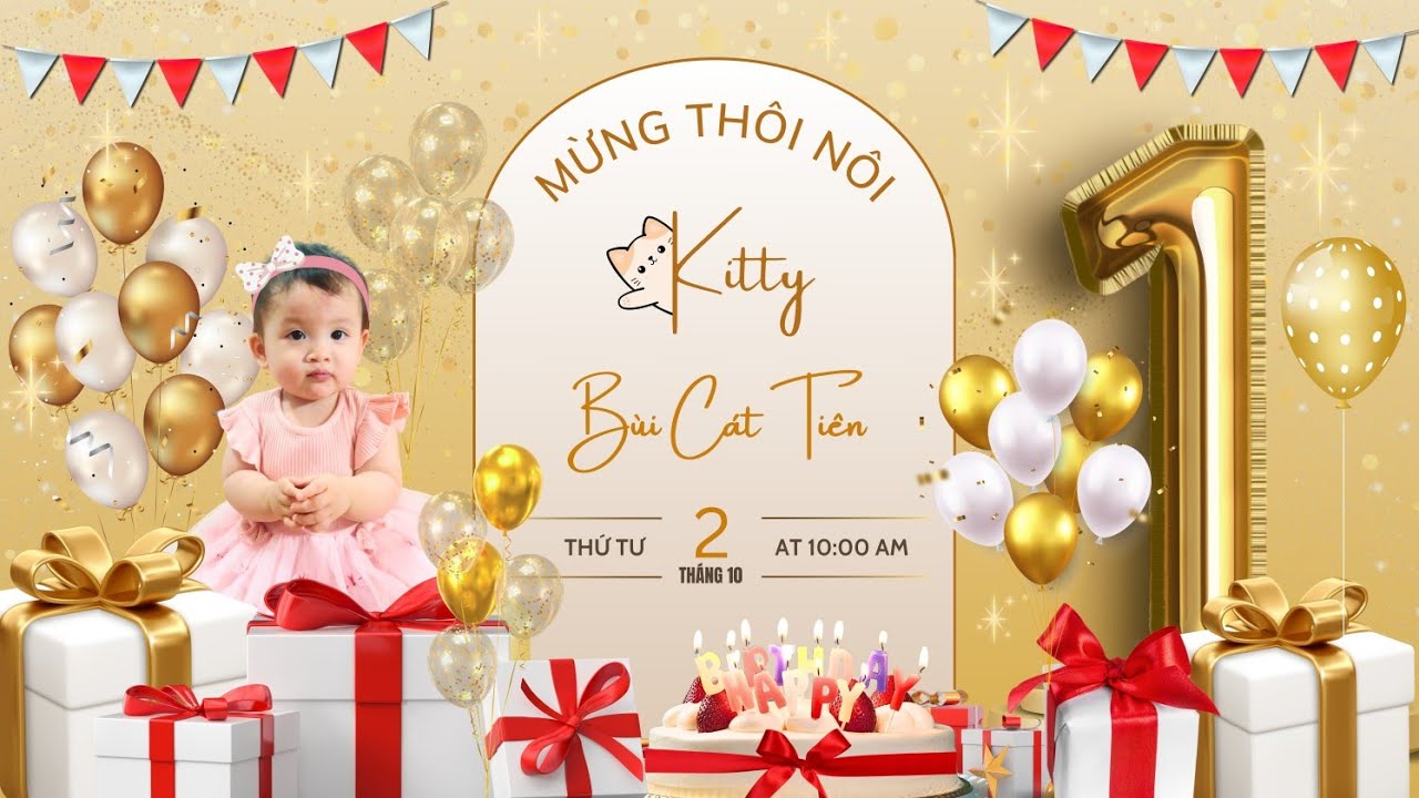 Mừng thôi nôi bé Kitty tròn 1 tuổi #kitty_cong_chua_nho - YouTube