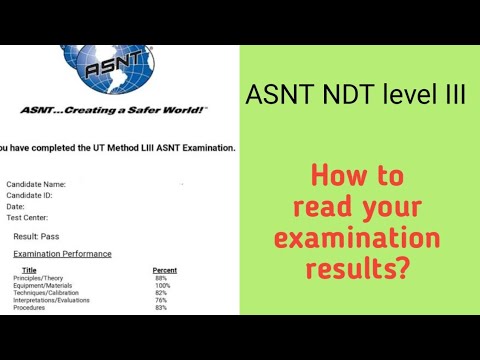 ASNT Level III Exam result Analysis ll How to read your percentile ll ...