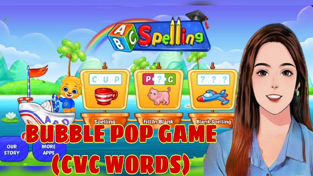 ENGLISH FOR KIDS || CVC WORDS || BUBBLE POP - YouTube
