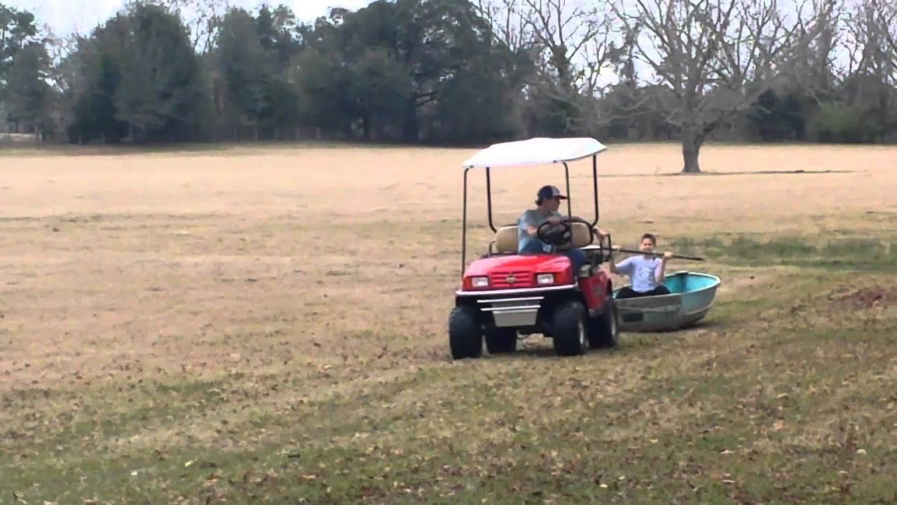 Golf cart boating - YouTube