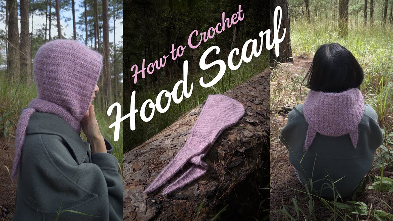Crochet Hood Scarf - Tutorial for Beginners - YouTube